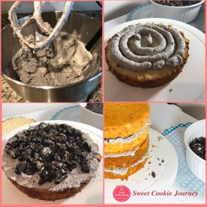 Captain Marvel Oreo Cake with Swiss Meringue Frosting