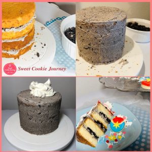 Captain Marvel Oreo Cake with Swiss Meringue Frosting